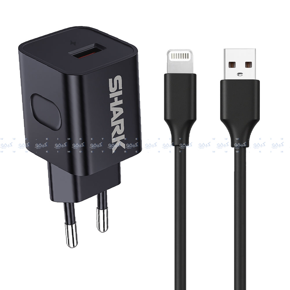 Shark SH-207 QC3.0 Wall Charger Lightning Cable 18W Fast