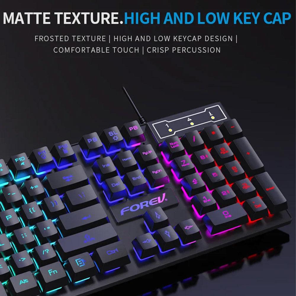 Forev FV-Q1S Rainbow Wired Gaming Keyboard English & Arabic
